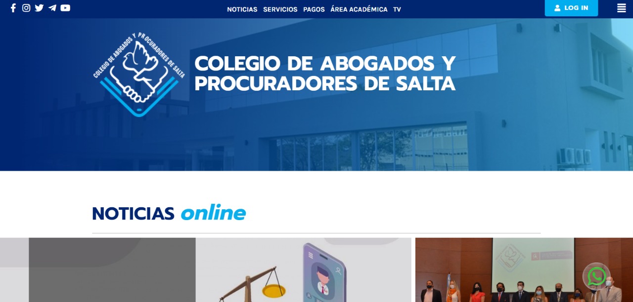 NUEVA PAGINA WEB INSTITUCIONAL - Colegio de Abogados y Procuradores de Salta