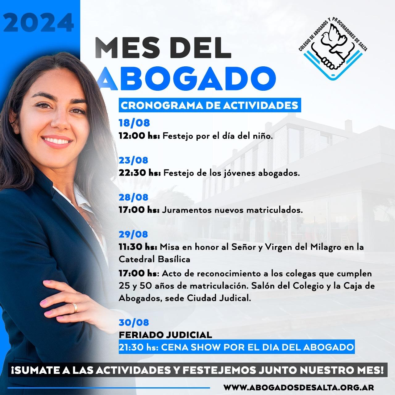 CRONOGRAMA MES DEL ABOGADO - Colegio de Abogados y Procuradores de Salta