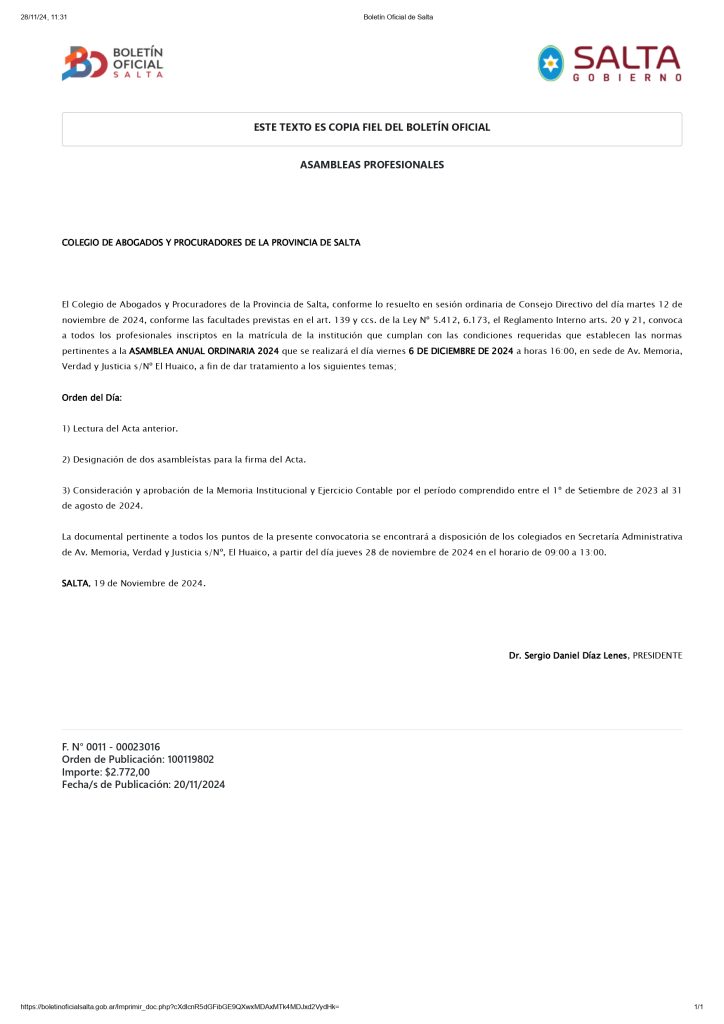 CLAVES ACCESO IURIX - Colegio de Abogados y Procuradores de Salta