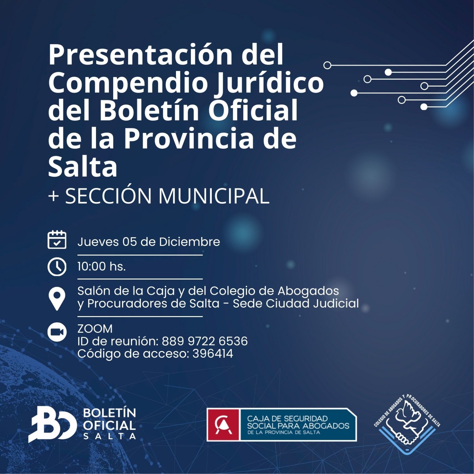Compendio Jurídico del Boletín Oficial de la provincia de Salta. - Colegio de Abogados y ...